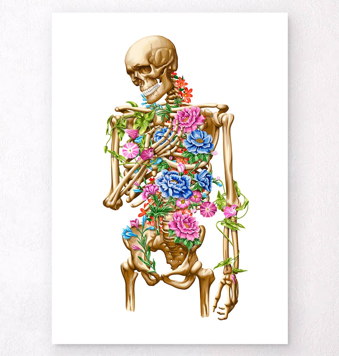 Floral skeleton - Anatomy art print - Codex Anatomicus