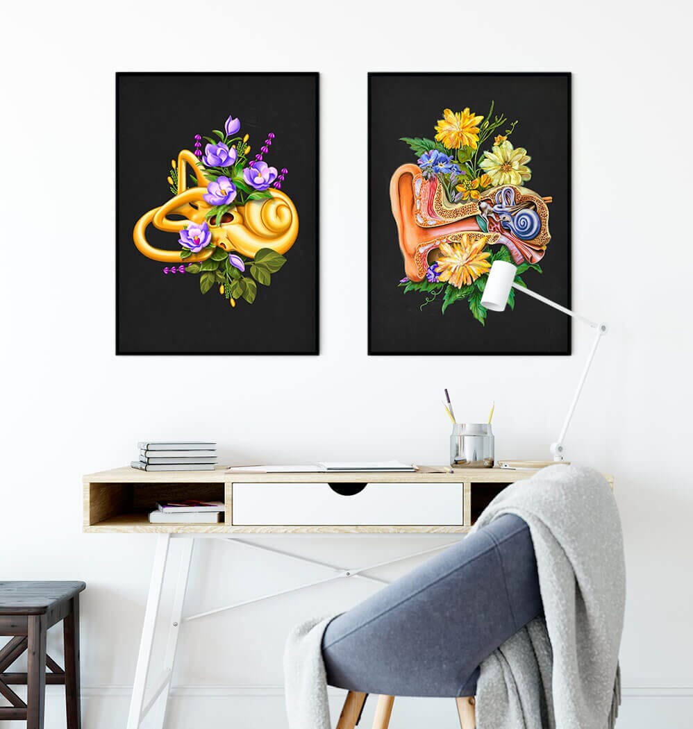 Vestibular system anatomy art print - Codex Anatomicus