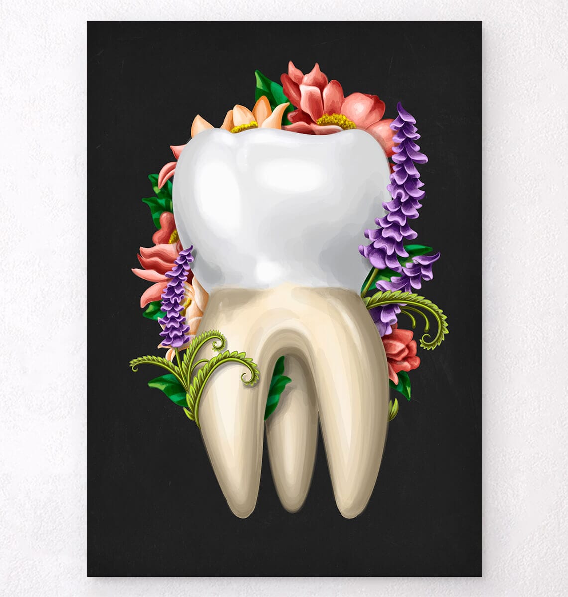 Floral dental anatomy art print - Codex Anatomicus