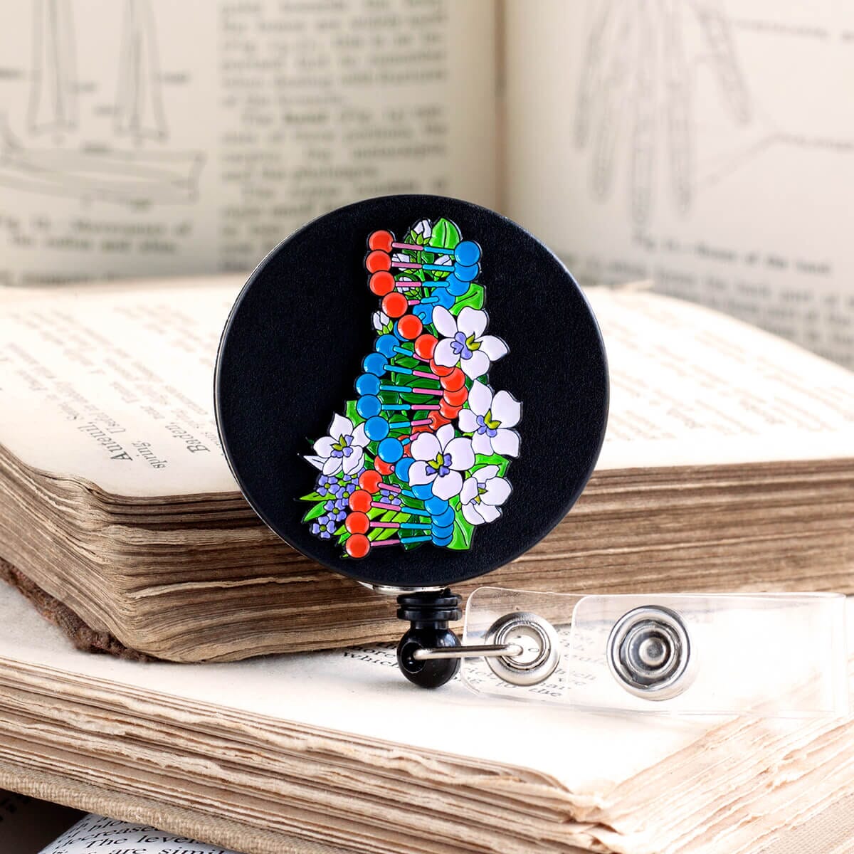 DNA badge reel - Medical Gift - Codex Anatomicus