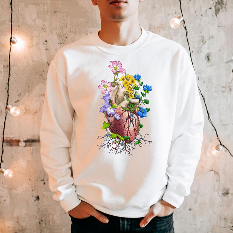 Heart I Anatomy Sweatshirt - Floral - Codex Anatomicus