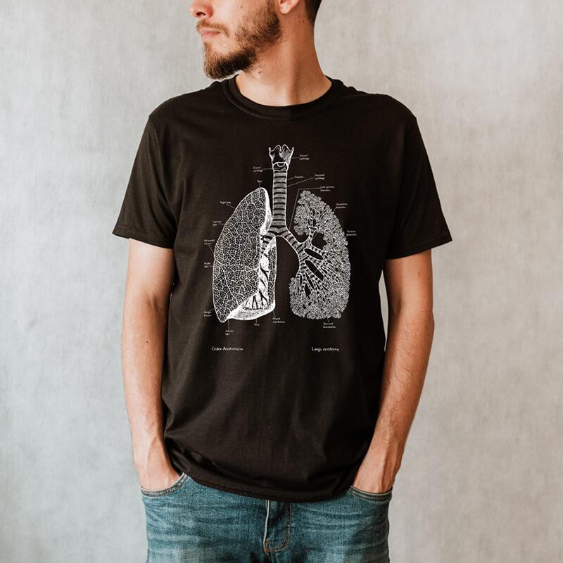 Lungs Anatomy T-Shirt - Chalkboard - Codex Anatomicus