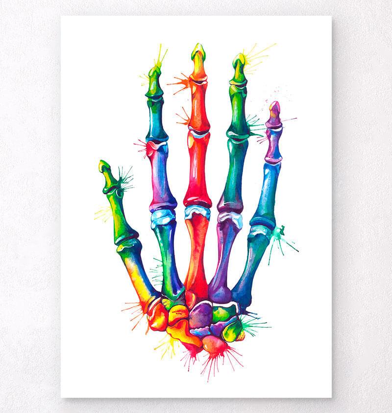 Hand anatomy art - Watercolor - Codex Anatomicus