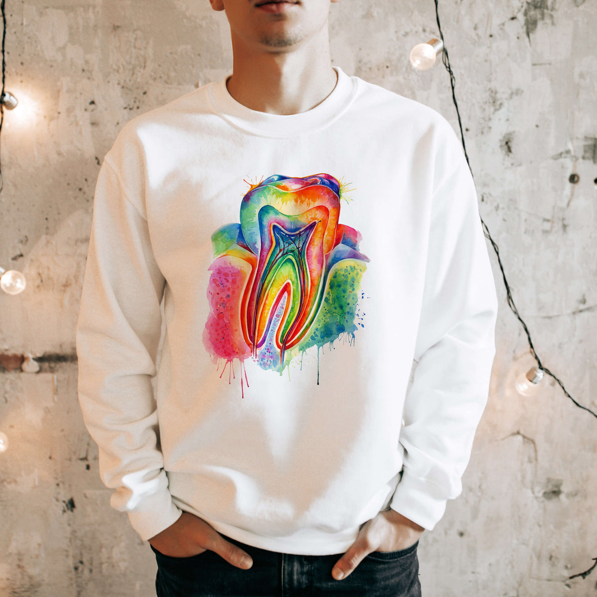 Tooth Anatomy Sweatshirt - Watercolor - Codex Anatomicus