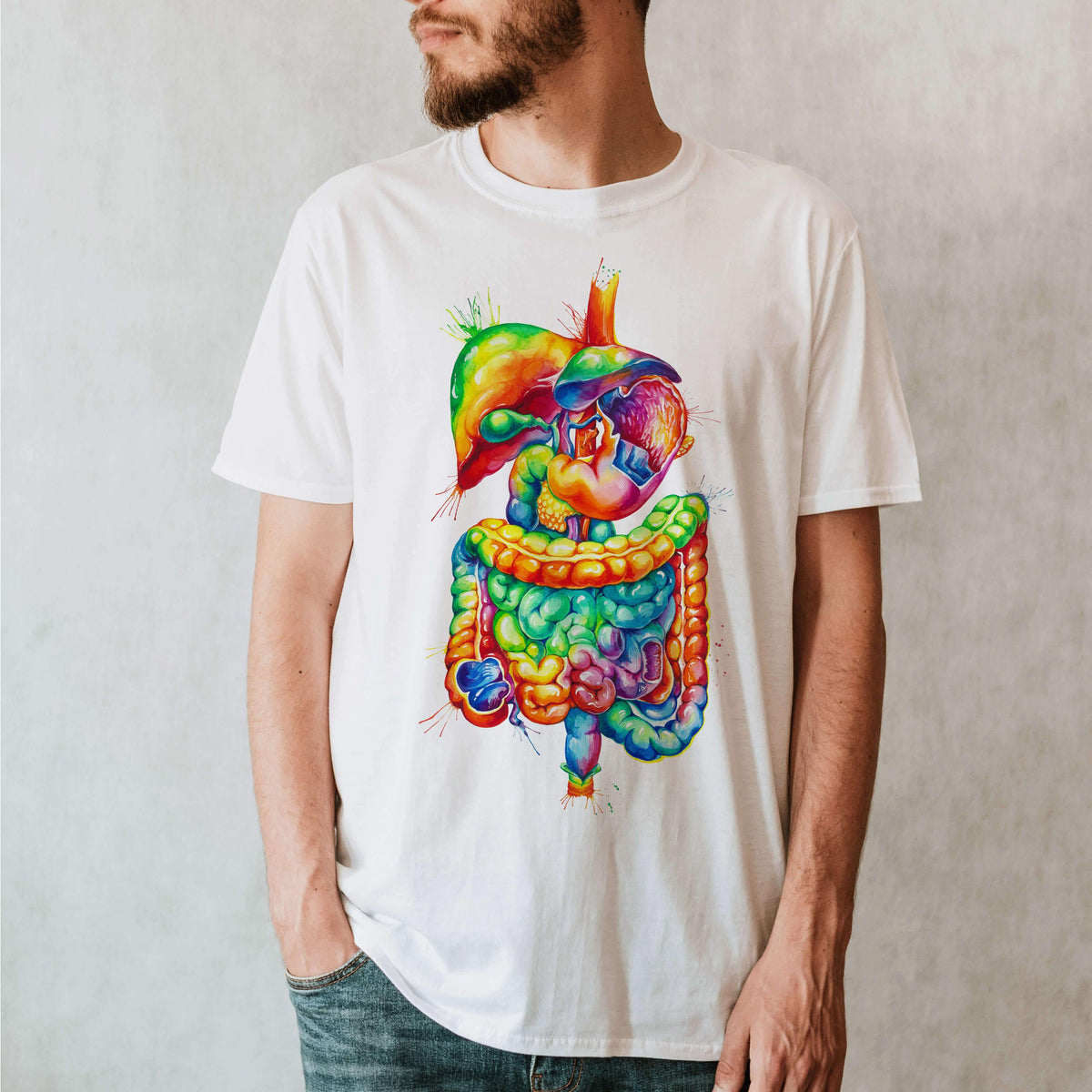 Digestive system T-Shirt - Watercolor - Codex Anatomicus