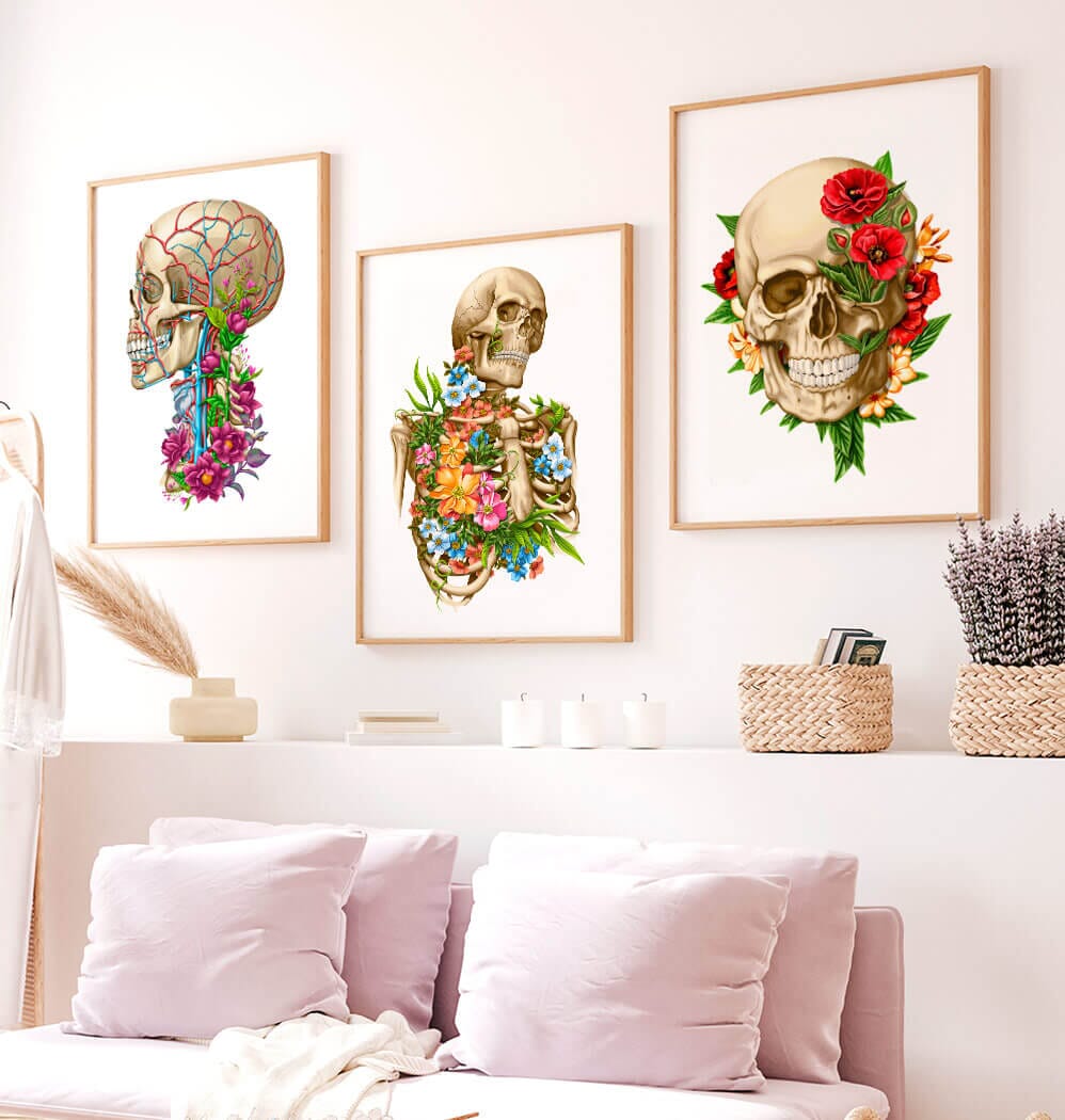 Floral skeleton - Anatomy art print - Codex Anatomicus