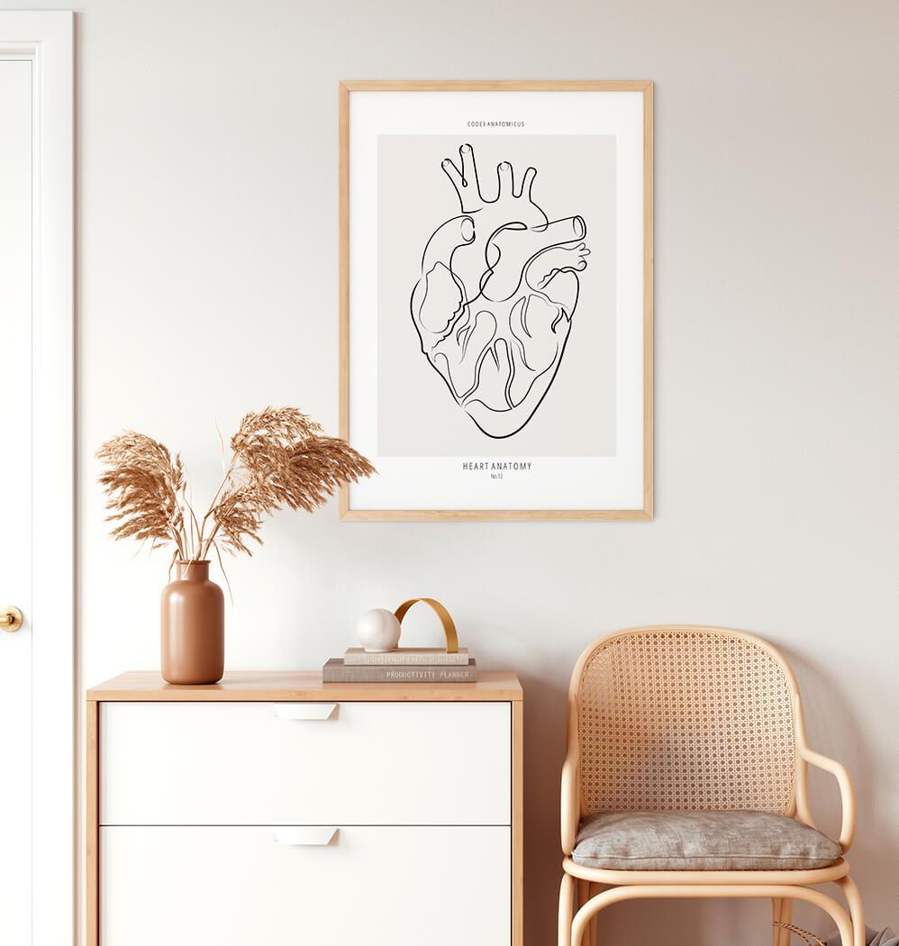 Anatomical heart line art print - Codex Anatomicus