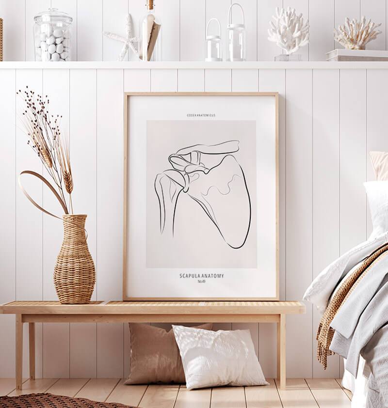Shoulder anatomy - Line art print - Codex Anatomicus