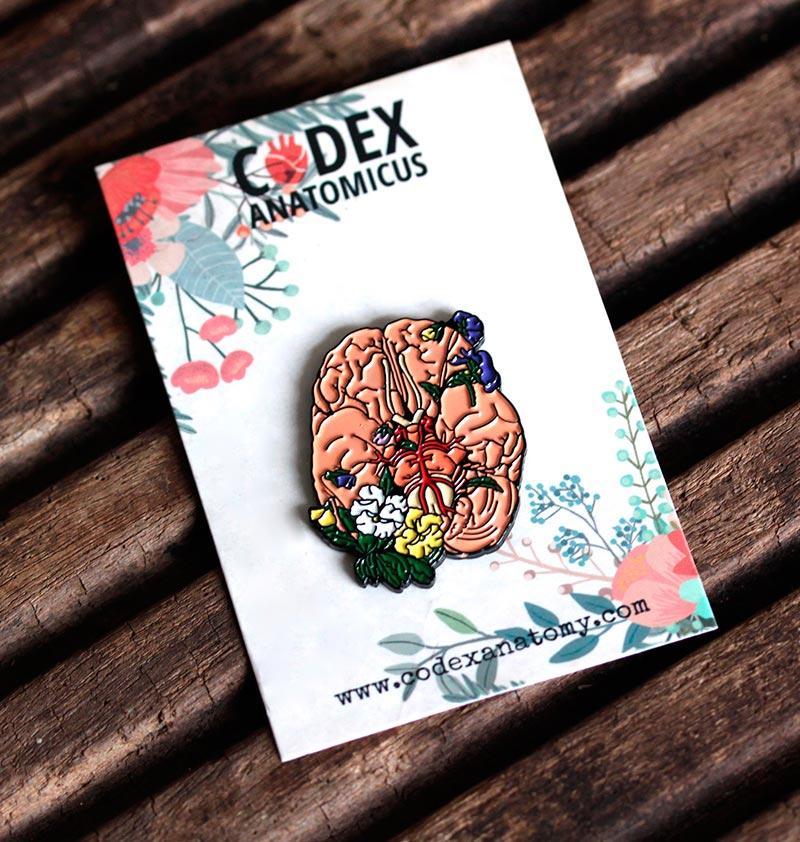 Anatomical brain enamel pin - Codex Anatomicus