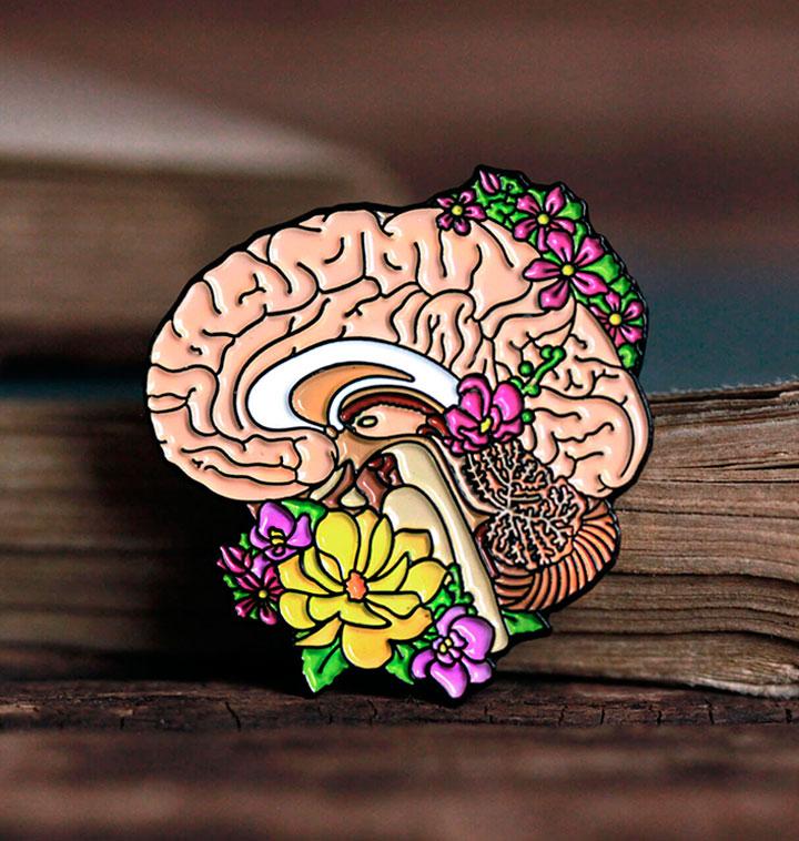 Anatomical brain enamel pin - Codex Anatomicus
