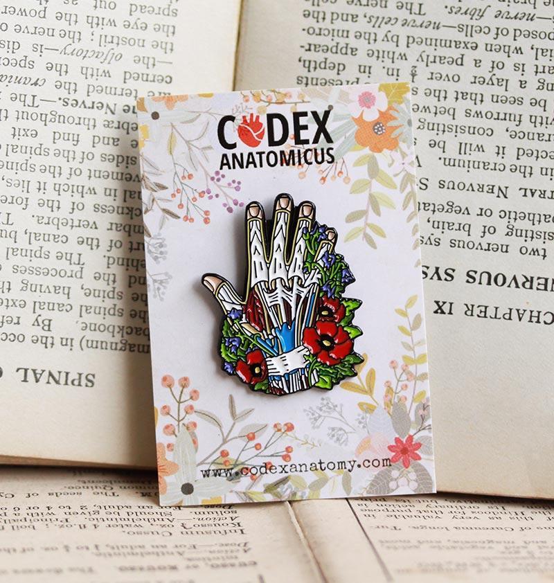 Anatomical hand enamel pin - Medical Gift - Codex Anatomicus