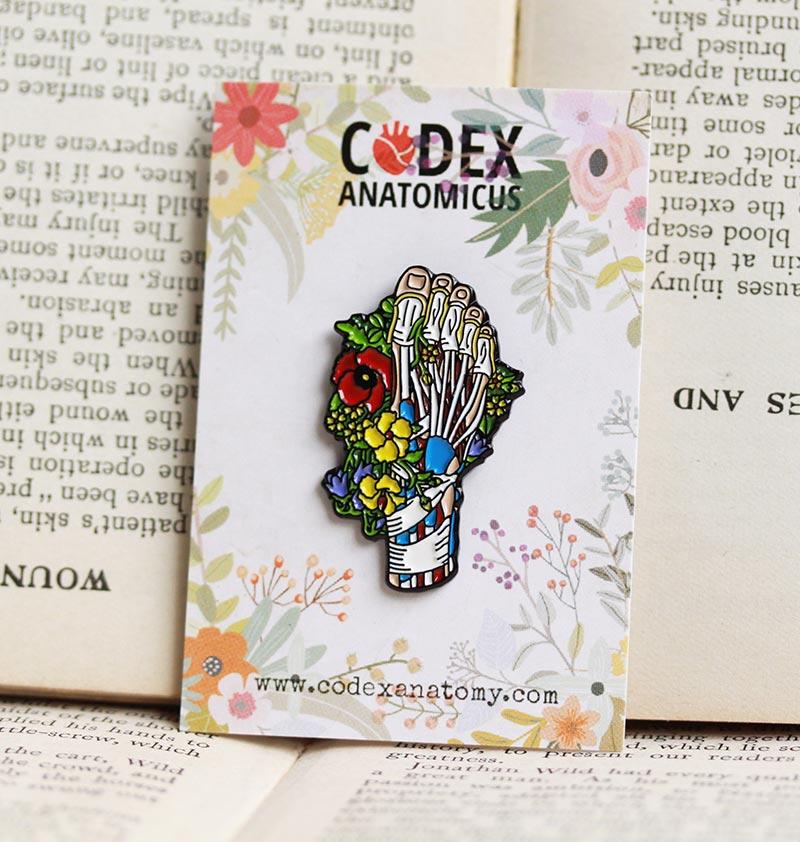 Anatomical foot enamel pin - Medical Gifts - Codex Anatomicus