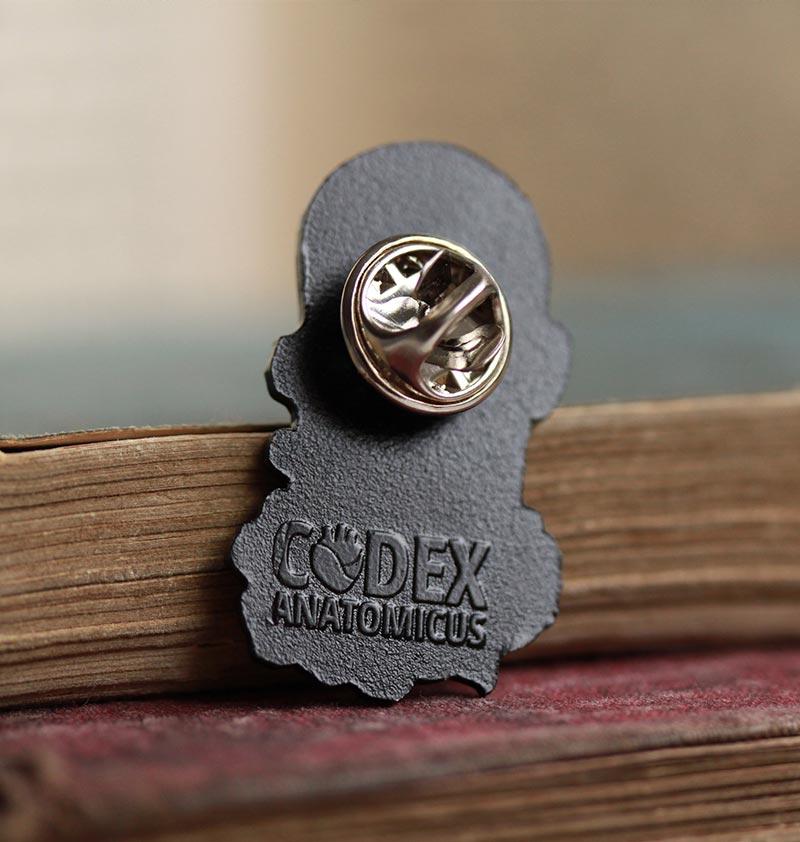 Anatomical facial muscles & skull enamel pin - Codex Anatomicus