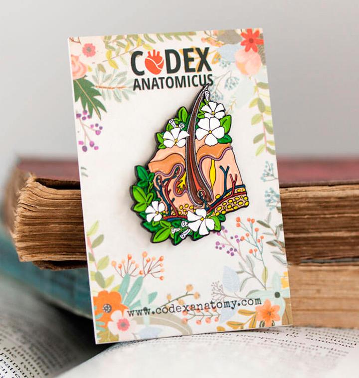 Skin anatomy enamel pin - Codex Anatomicus