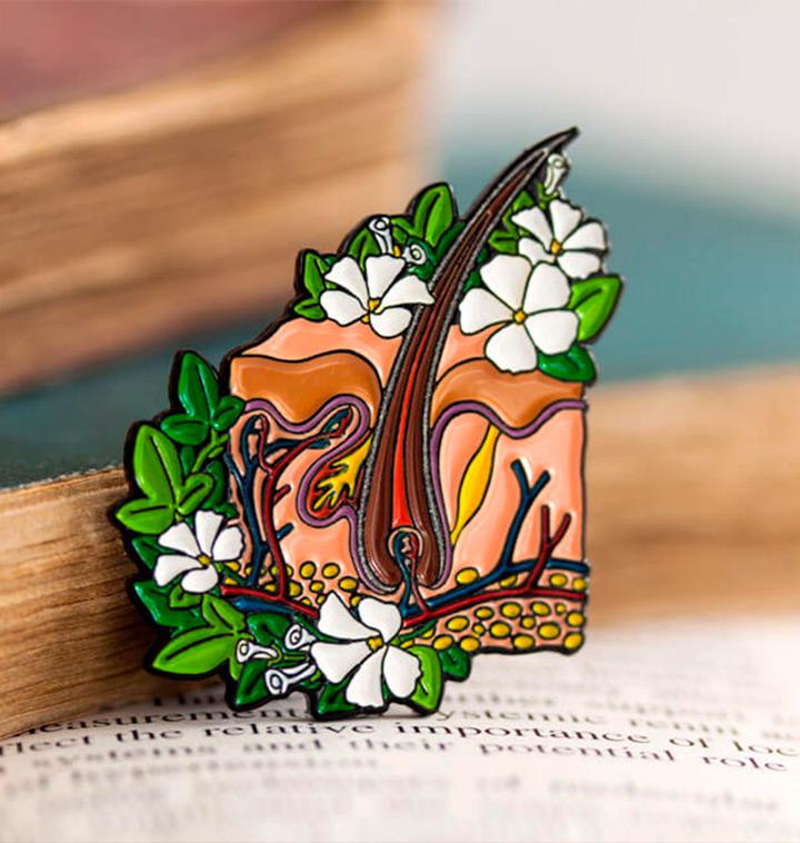 Skin anatomy enamel pin - Codex Anatomicus