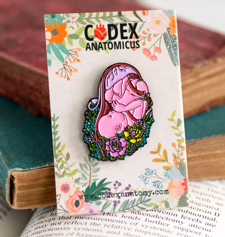 Anatomical uterus enamel pin - Medical Gift - Codex Anatomicus