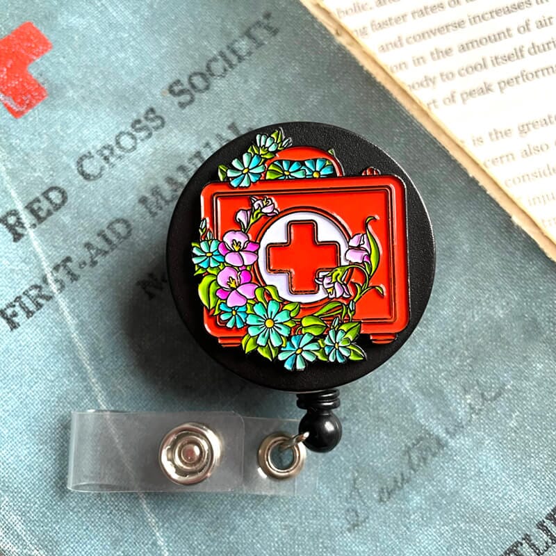 First Aid badge reel - Medical Gift - Codex Anatomicus